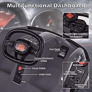 Electric Go Kart for Kids, 6V Battery Powered Ride On Cars w/Remote Control, Safety Belt, Slow Start, Music, 4 Wheeler Electric Vehicle for Kids, Ride On Go Cart for Kids (Black)