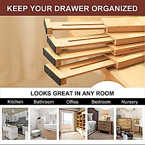 DICOBEE Bamboo Kitchen Drawer Dividers Organizers, (Large (17"-22")) Expandable Drawer Organizer, Adjustable Bamboo Dividers For Kitchen Drawers, Dresser, Bedroom, Bathroom, and Office, 4 Pack