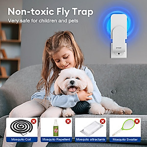 2 Pack Fly Trap Indoor(2 Device + 10 Glue Cards), Mosquito Killer, Plug-in Flying Insect Trap for Mosquito, Flies, Fruit Flies, Moths, Gnats