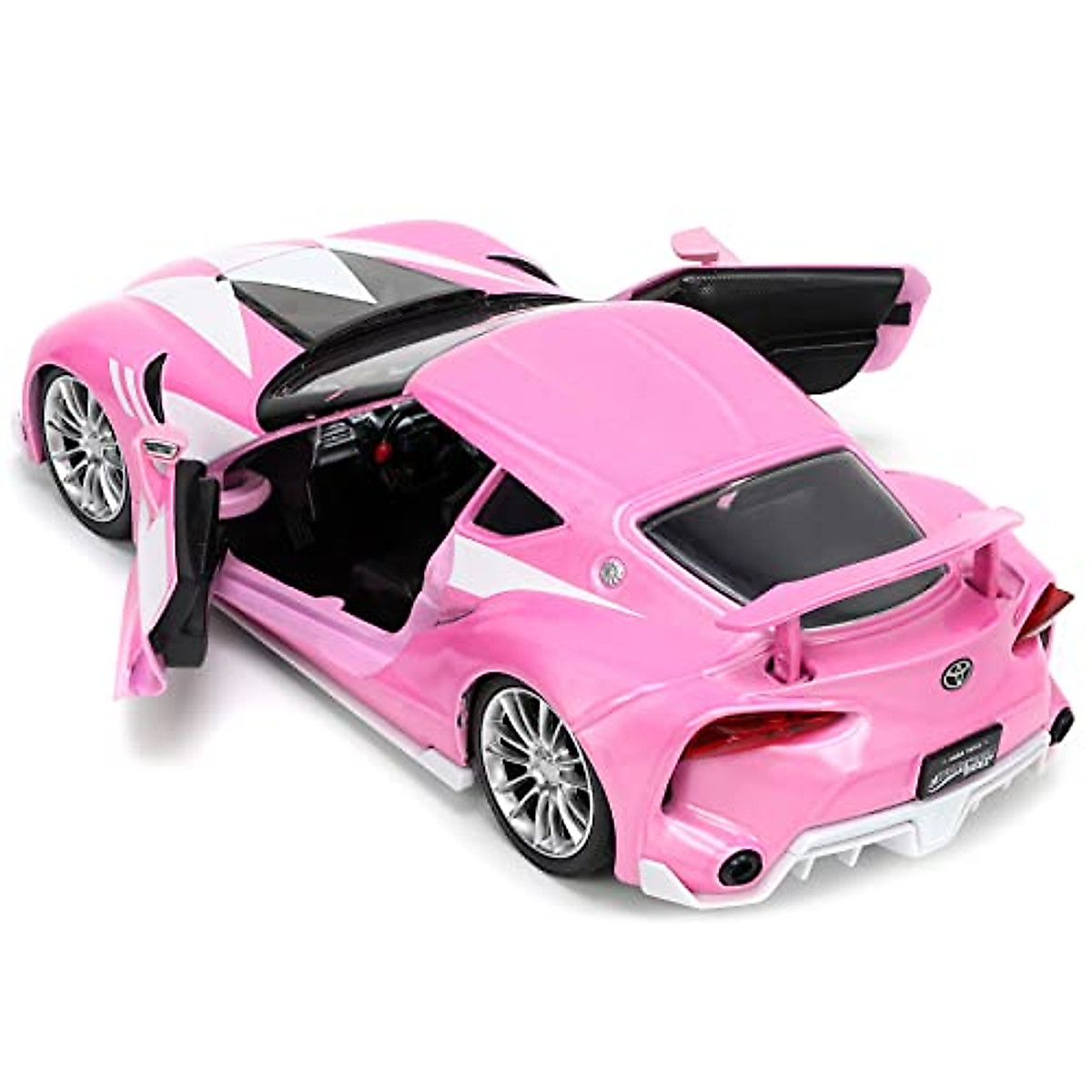 Jada Toys Mighty Morphin Power Rangers 1:24 Toyota FT-1 Concept Die-cast Car w/ 2.75" Pink Ranger Figure, Toys for Kids and Adults