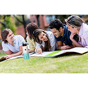 SENDESTAR Water bottle 40 oz Double Wall Vacuum Insulated Leak Proof Stainless Steel Sports Water Bottle—Wide Mouth with Straw Lid & Flex Cap & Spout Lid (White&Tiffany)