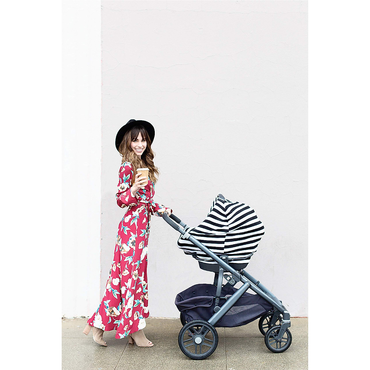 Itzy Ritzy 4-in-1 Nursing Cover, Car Seat Cover, Shopping Cart Cover and Infinity Scarf - Breathable, Multi-Use Mom Boss Breastfeeding Cover, Black & White Stripe (Pack of 2)