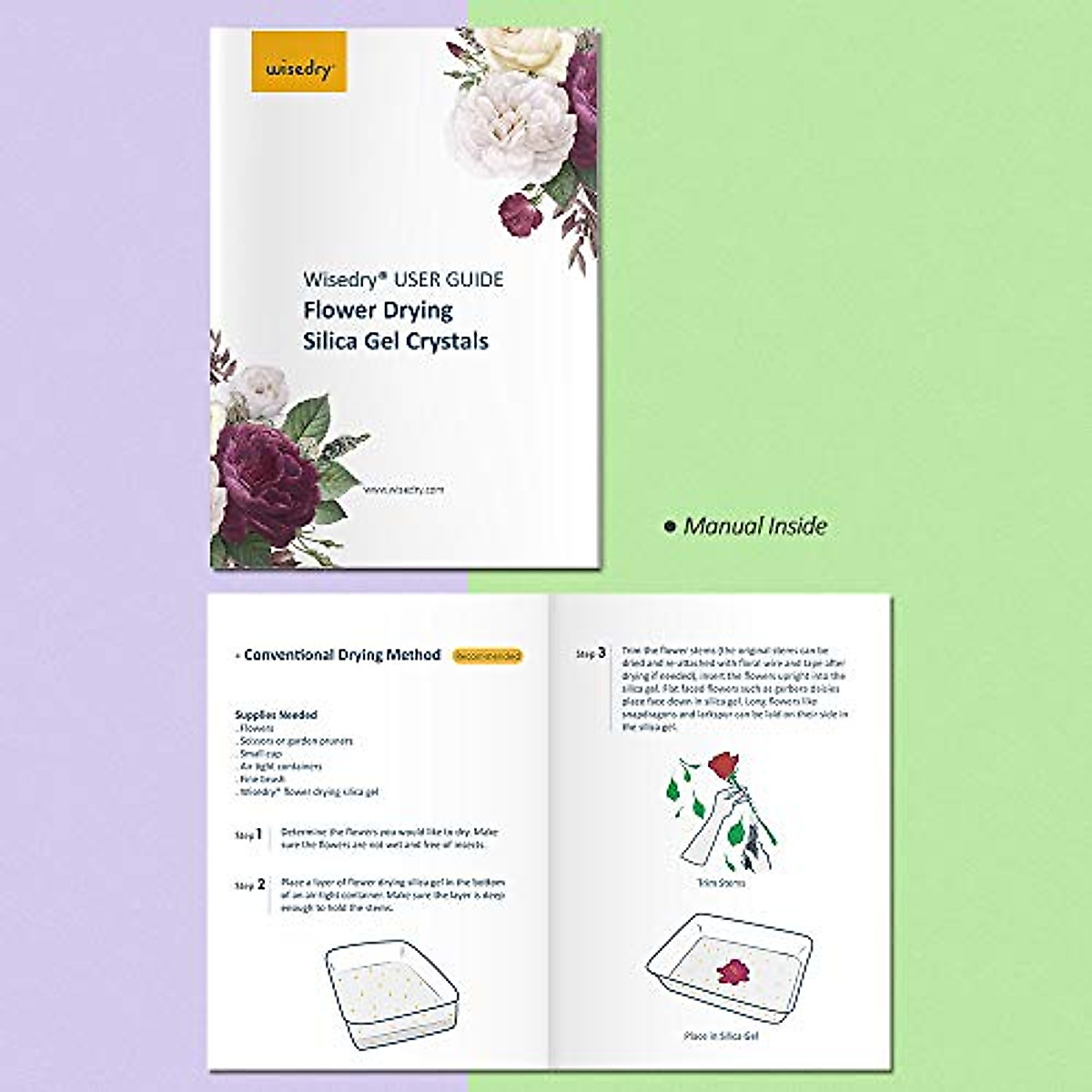 wisedry Silica Gel Flower Drying Crystals - 5 LBS, Color Indicating, Reusable