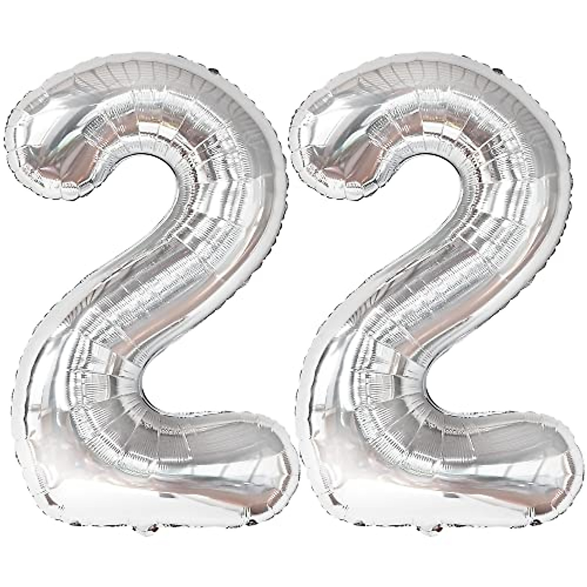 Katchon, Silver 22 Balloon Number - Huge, 40 Inch | 22 Birthday Balloons for 22 Birthday Decorations For Women | Silver 22 Balloons, 22nd Birthday Decorations | Silver 22 Birthday Decorations For Men