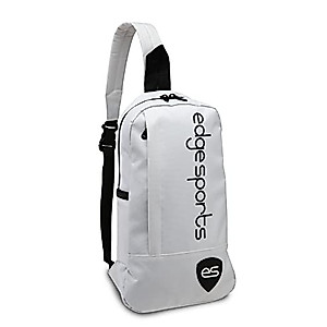 EDGE SPORTS Unisex Crossbody Sling Bag Day Bag for the Gym, Hiking, Running, Training, and Travel (White)