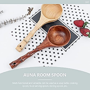 FOMIYES Wood Water Ladle Sauna Ladle Wooden Sauna Room Spoon Water Ladle Bathroom Spoon Shampoo Ladle Water Scoop for Sauna Room Kitchen Bathroom Garden Coffee Pouring Ladle
