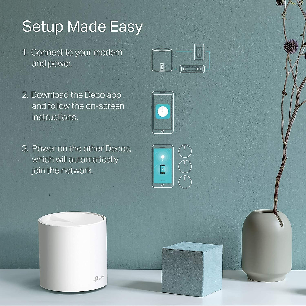 TP-Link WiFi 6 Mesh WiFi, AX3000 Whole Home Mesh WiFi System (Deco X60) - Covers up to 5000 Sq. Ft., Replaces WiFi Routers and Extenders, Parental Control, 2-pack