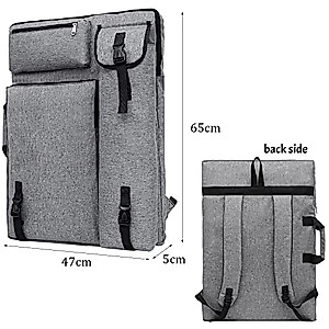 Art Portfolio Carry Bag 4k Canvas Artist Portfolio Carry Shoulder Bag Art Supply Portable Water-resistant Artist Tote Carry Bag Adjustable Large Capacity Drawing Sketching Board Organizer Backpack