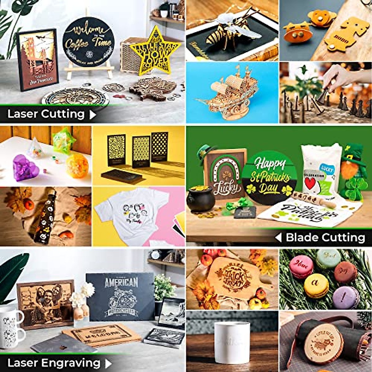 xTool M1 10w Compact 3-in-1 Laser Engraver & Cutting Machine with Rotary & Material Box, Higher Accuracy & Smarter 16MP Auto-Focus, Create Christmas DIY Wood/Metal/Paper/Acrylic/Iron-on/Vinyl