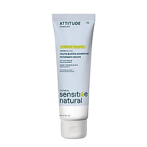 ATTITUDE Hair Conditioner for Sensitive Dry Scalp, Soothing Oat, Naturally Derived Ingredients, Dermatologically Tested, Vegan Detangler, Extra Gentle, Unscented, 8 Fl Oz