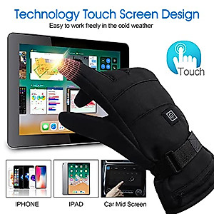 Spring Rechargeable Electric Heated Gloves,Touchscreen Waterproof Cold Weather Thermal Heated Gloves,Hand Warmer Gloves for Hunting Fishing Skiing Camping Cycling