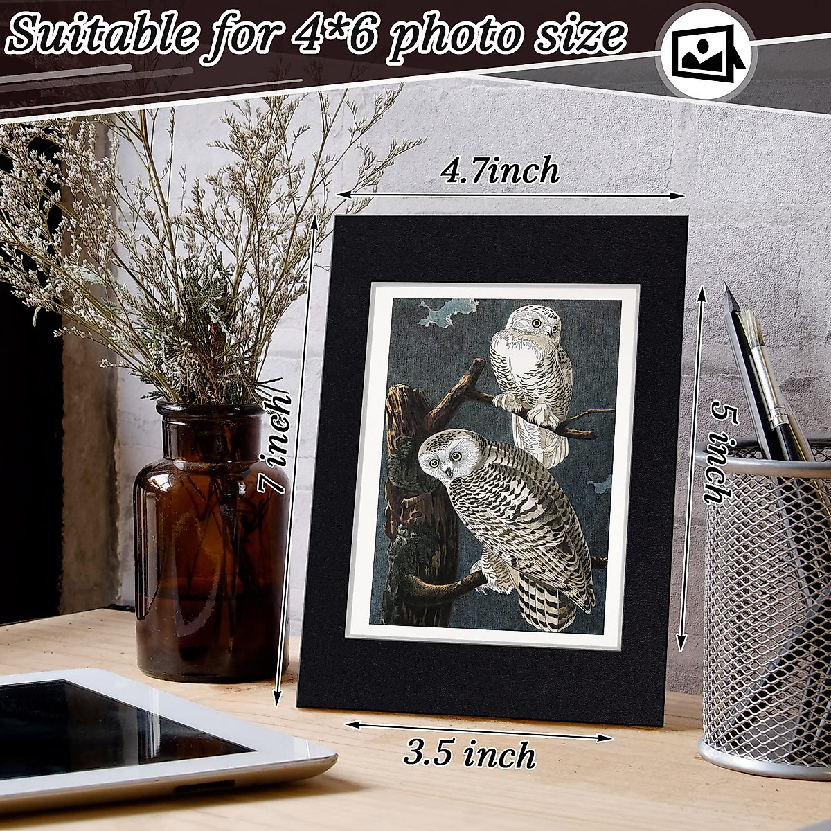 Juexica 100 Pieces Paper Picture Frames 4x6 Standing Photo Frames with Easel Stand Cardboard Frames Picture Art for Kids Craft Decoration Christmas Graduation Wedding Display, Black