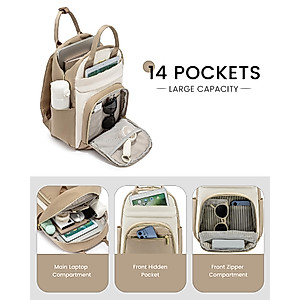 LOVEVOOK Mini Backpack Purse for Women, Small Backpack Bag, Light Weight Stylish Backpack for Daily Travel, Khaki-Beige-Light brown