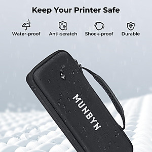 MUNBYN Storage Carrying Case Compatible with Peripage ITP01/A40 Portable Printer, Only Suitable Printer ITP01 Wireless Thermal Printer, Compact Waterproof Shockproof Scratch-resistant