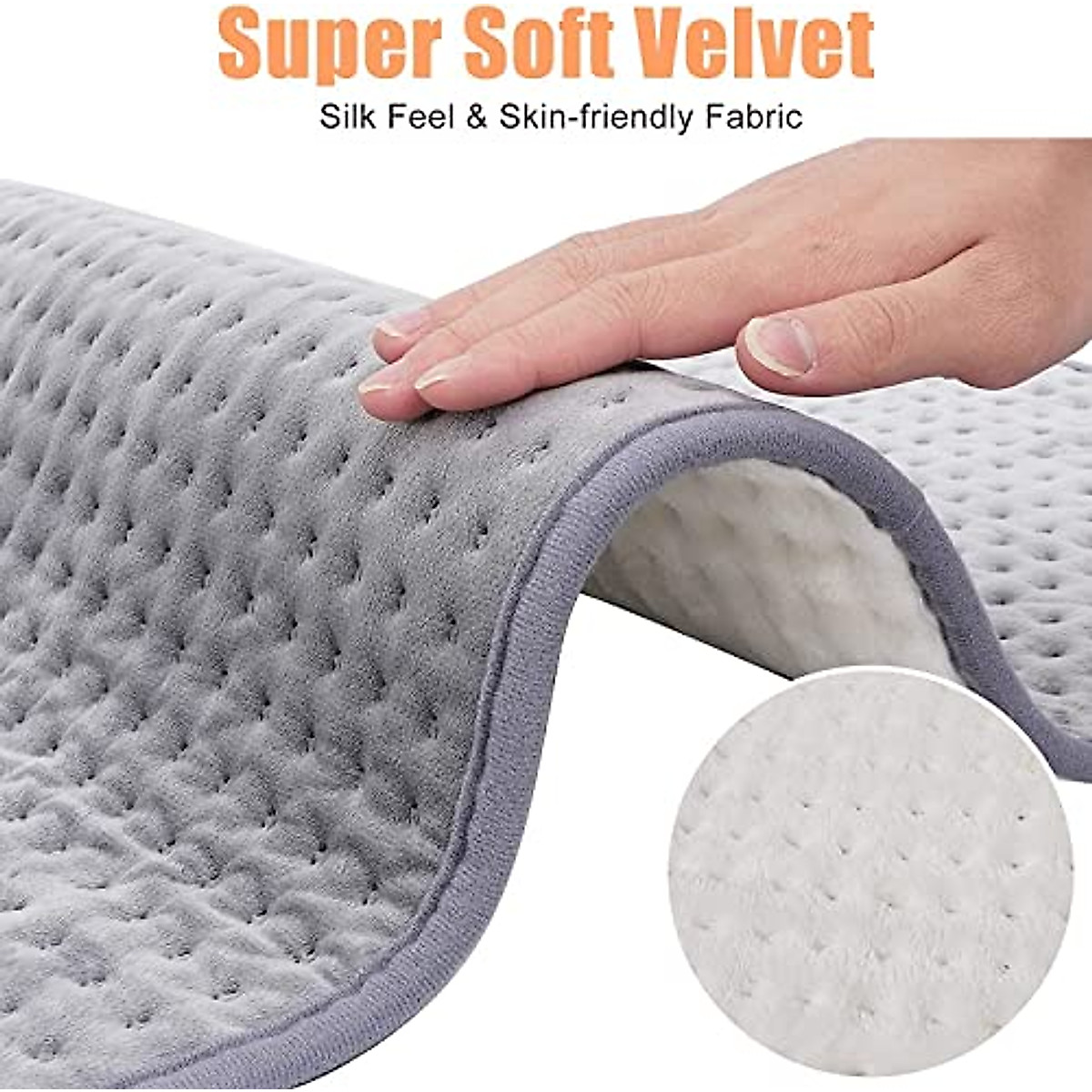 Extra Large Heating Pad - 20"x 40" Electric Heating Pad, Fast Heating Warm Pad, 10 Heat Settings Washable Soft Heat Pad, Dry & Moist Heat for Shoulders, Neck,Abdomen, Back,Limbs