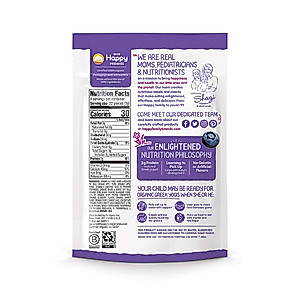 Happy Baby Organic Greek Yogis Freeze-Dried Greek Yogurt and Fruit Snacks, Blueberry/Purple Carrot, 1 Ounce (Pack of 8)
