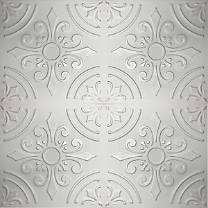 Decorative Foam Ceiling Tile - Harmony Design - 3D White Styrofoam Ceiling Tiles - ~20"x20"x0.40" (8)