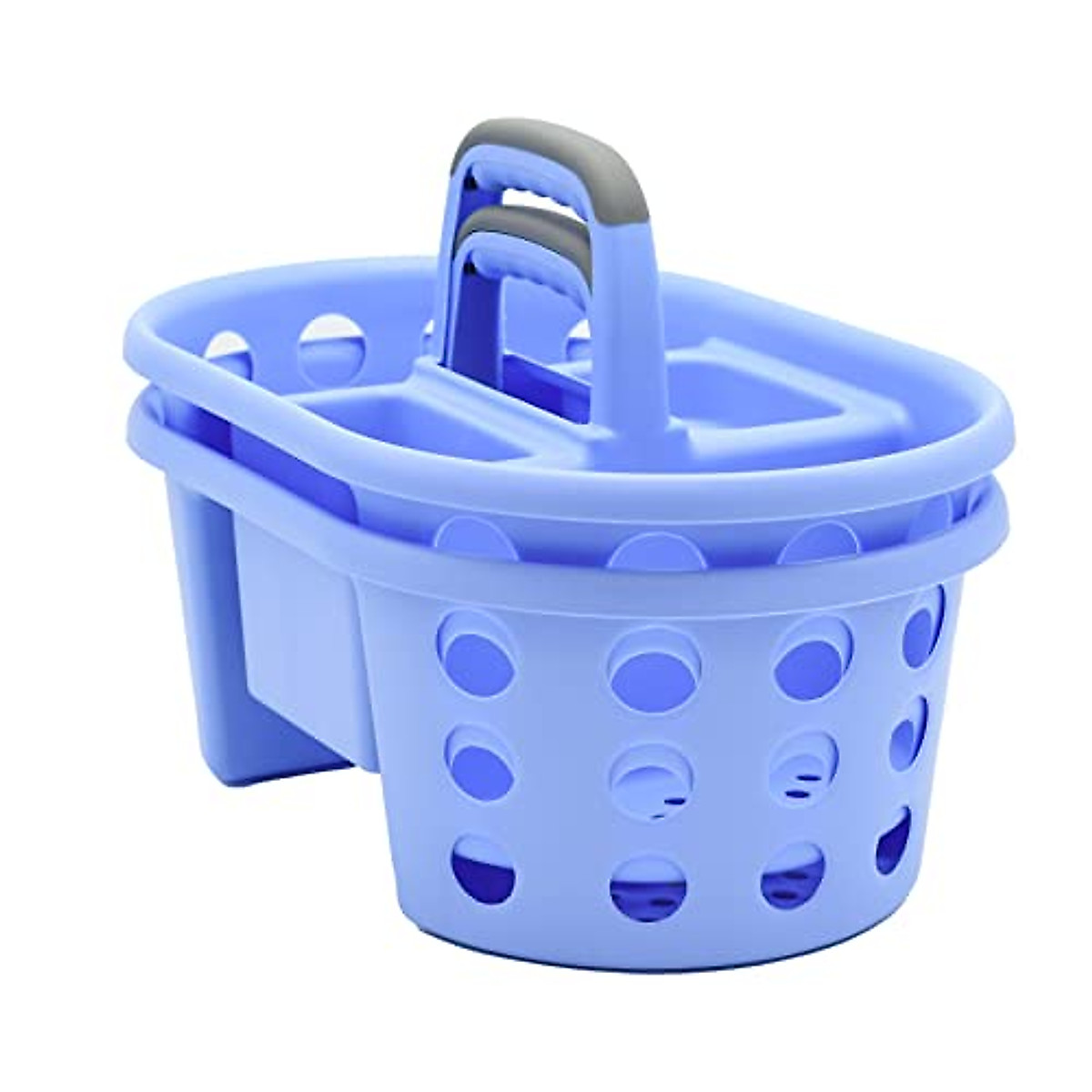 SIMPLYKLEEN 2-Pack Plastic Shower Caddy Bathroom Storage Organizer, Craft Organizer, School Supplies, Teacher Organizer with handle Periwinkle Made in the USA