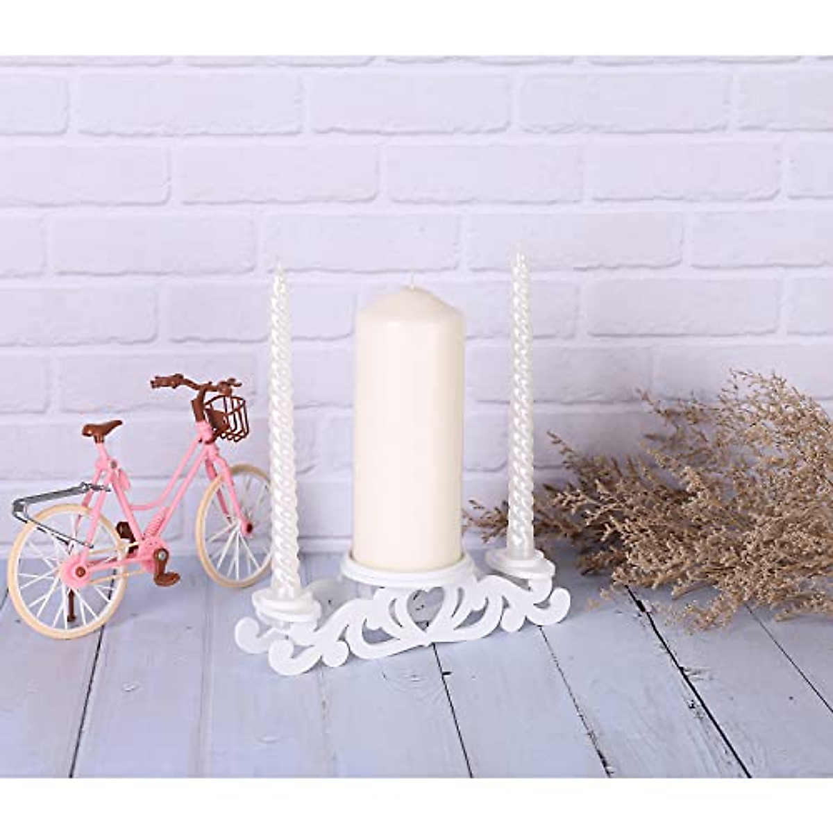 Rozrety Unity Candle Holder-Unity Candles Stand for Wedding Ceremony Set-Pillar Candle Holders for Weddings Centerpiece Decoration(Candles not Include)