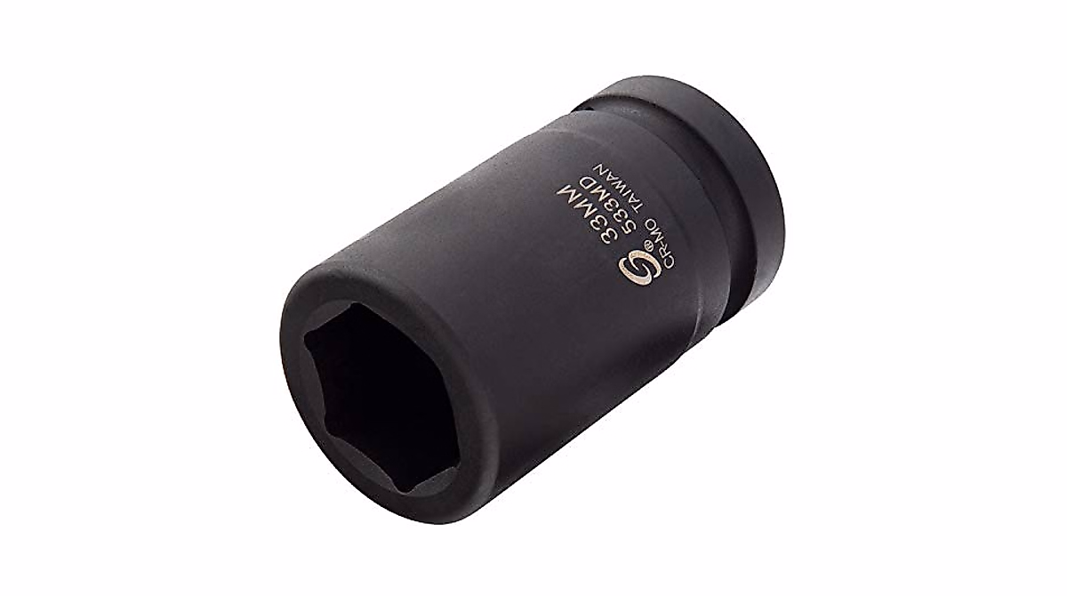 Sunex 533MD, 1 Inch Drive, 33mm Deep Impact Socket, Cr-Mo Steel, Radius ...