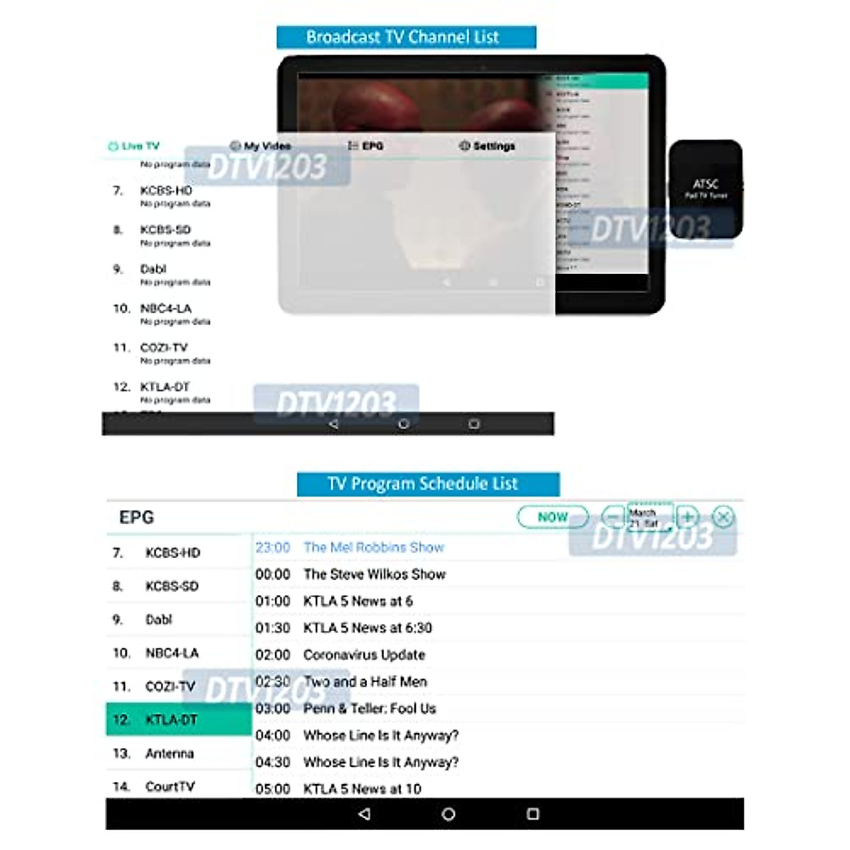 Digital ATSC Aerial TV Tuner for Android Tablet Smart Phone