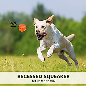 petizer 3-Pack 3.5” Squeaky Dog Toy Balls, Floating Dog Pool Balls, Spiky Dog Balls Water Toys, Durable Interactive Fetch Toys for Puppy, Dog Chew Toys for Teething (3.5", Medium/Large Dog)