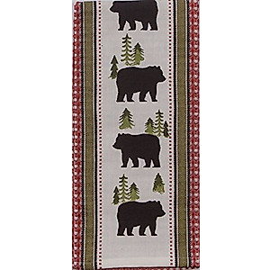Cabin Lodge Themed Wilderness Kitchen Towels With Bear And Moose, 2 Piece Bundle