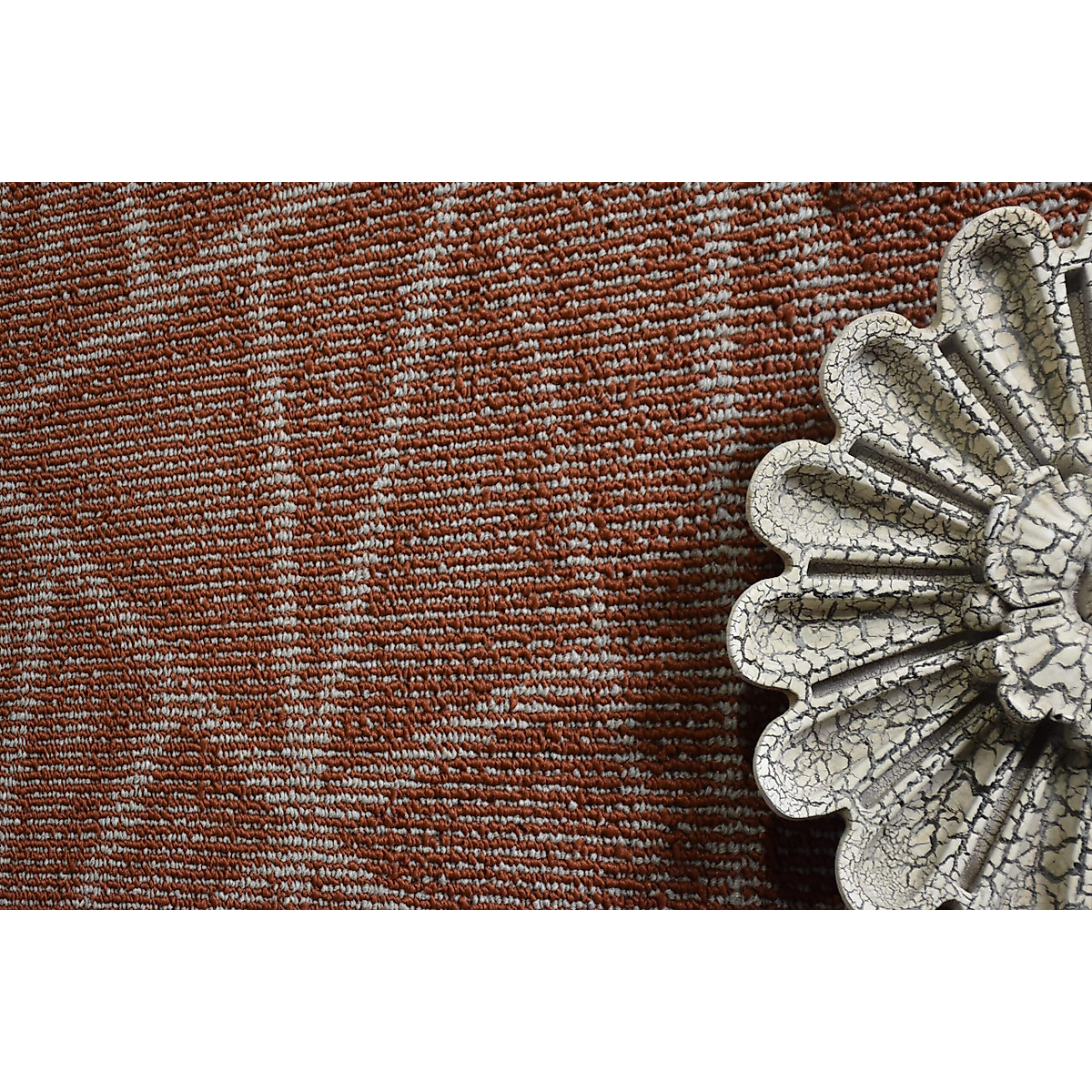 Furnish my Place Modern Indoor/Outdoor Commercial Rust Rug, Modern Area Rug, Baby Nursery Mat, Commercial Rug for Living Room, Playroom, Made in USA - 9' Hexagon