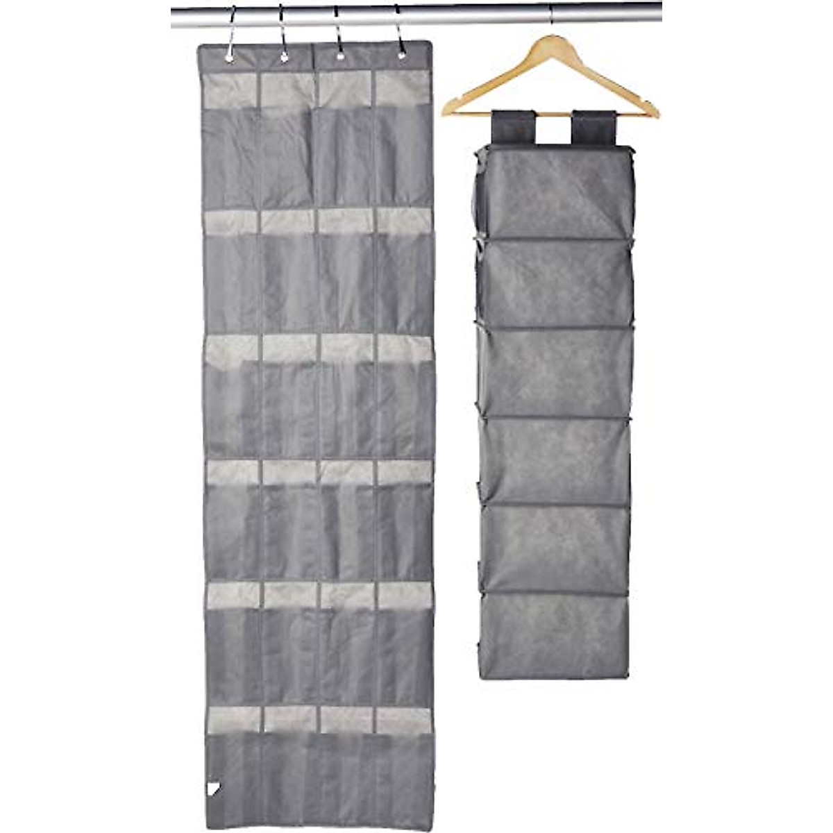 HOMZ 3817401 2Piece Closet Organization Combo Set Grey