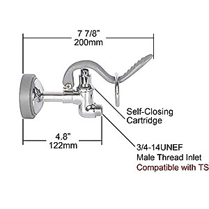 JZBRAIN Pre Rinse Spray Valve Commercial Faucet Sprayer Head 1.42 GPM High Pressure Dish Sprayer Nozzle Replacement Kit for Pre Rinse Faucet Chrome Polished (Grey)