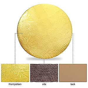 40 Pcs Cake Boards Round 10 Inch Disposable Cake Plate White Cardboard Cake Circles Cake Base Decorating Supplies (Light Gold 10")