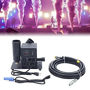 CO2 Fog Smoke Machine Vertical Double-Pipe CO2 Air Column Machine Cannon Fogger Machine Smoker CO2 Jet Machine for Hallowee Stage Show Fog Effects (Double Tube, Digital, DMX Function)