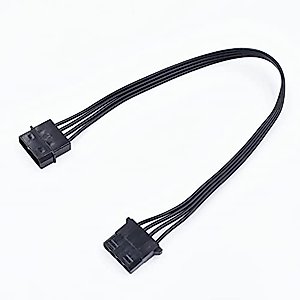 Connectors 10pcs/lot Black Molex 4 Pin Female to Male HDD IDE Computer Fan Internal Power Supply Extension 18AWG Cable - (Cable Length: 60cm)