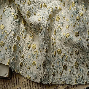 XMTXZYM 2 Meter Yarn Dyed Jacquard Fabric Embossed Flower Spring and Autumn Dress DIY Sewing Fabric