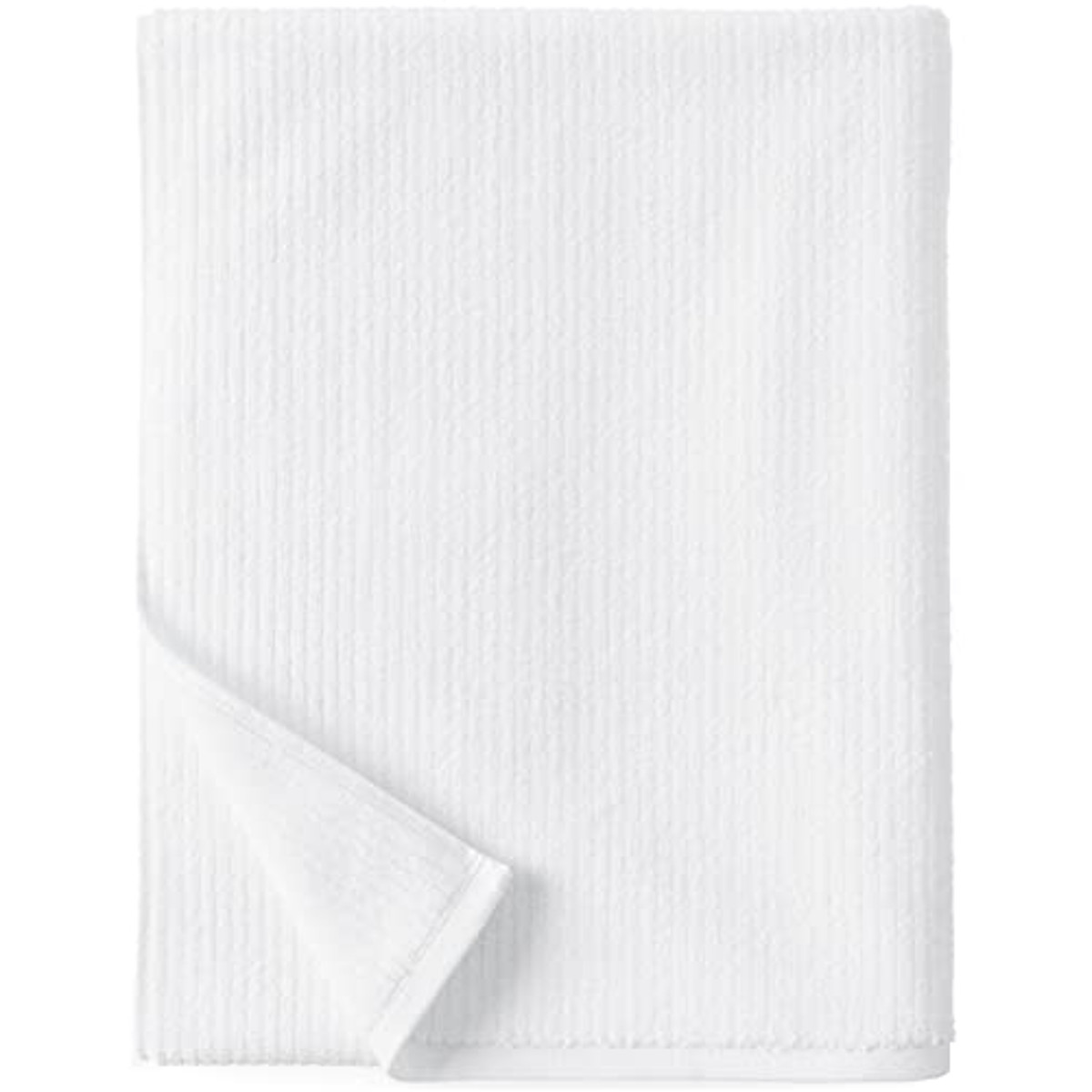 Amazon Aware 100% Organic Cotton Ribbed Bath Towels - Bath Towels, 4-Pack, White