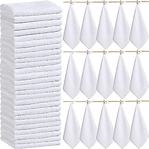 80 Pcs Bamboo Washcloths Towel Bulk 10 x 10 Inch White Washcloths Set Baby Wash Cloth for Bathroom Bamboo Soft Wash Cloths for Face Reusable Absorbent Bathroom Washcloths