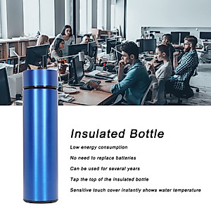 Thermal Cup, Led Display Thermos Stainless Steel Vacuum Smart Water Cup Suitable blue for Home Office Travel Coffee Cup 500ml