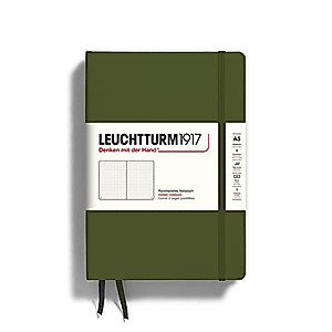 LEUCHTTURM1917 - Notebook Hardcover Medium A5-251 Numbered Pages for Writing and Journaling (Army, Dotted)