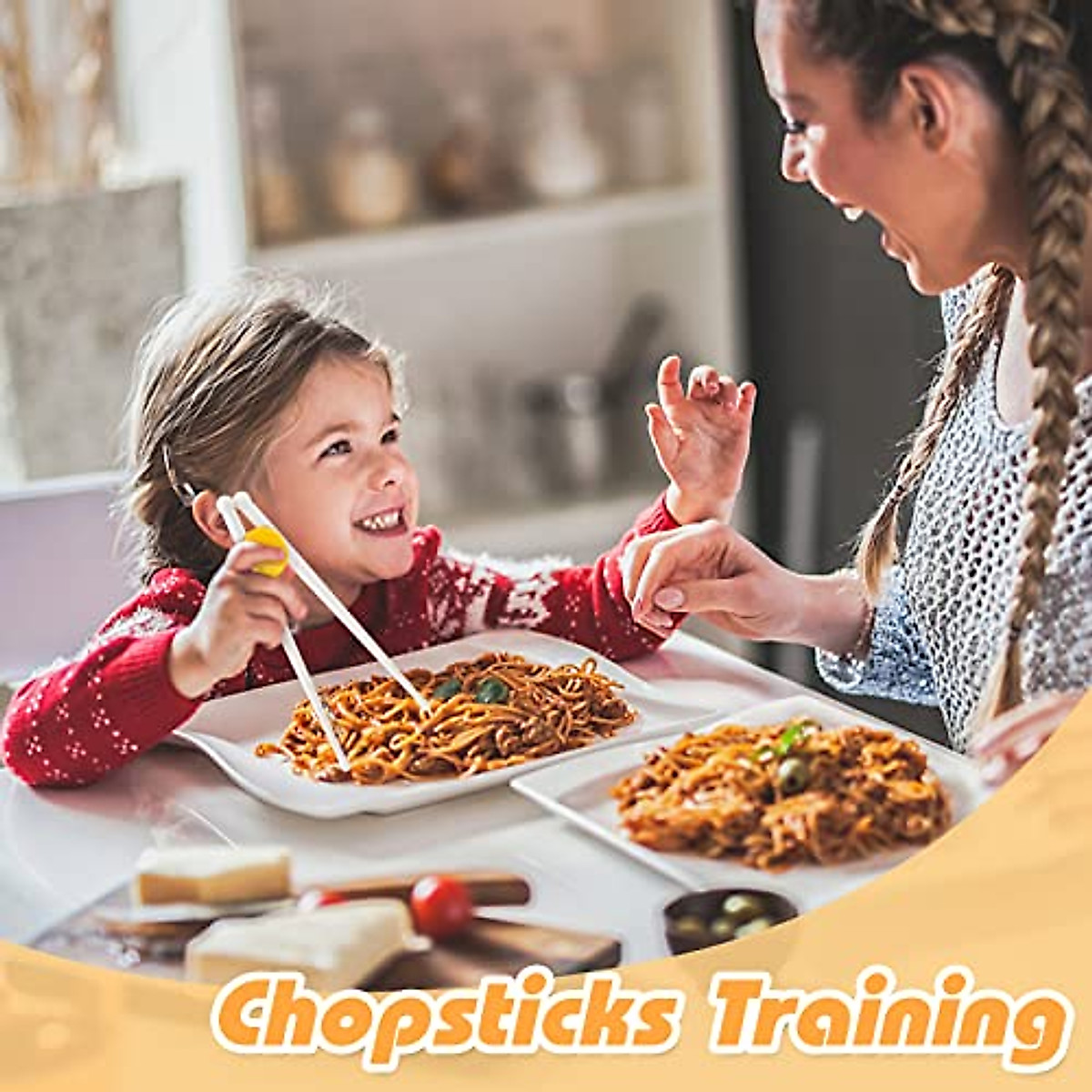 HANSGO Kid Training Chopsticks, 4 Pairs Colorful Learning Chopsticks Detachable Training Chopsticks for Kids Toddler Children Left or Right Handed Dishwasher Safe