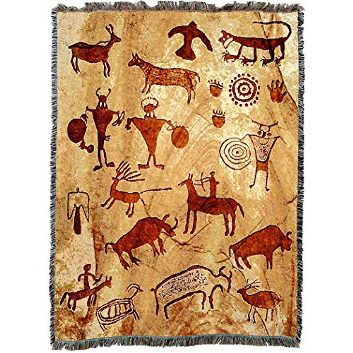 Pure Country Weavers Rock Art of The Ancients Blanket - Southwest Cave Rock Art - Gift Tapestry Throw Woven from Cotton - Made in The USA (72x54)