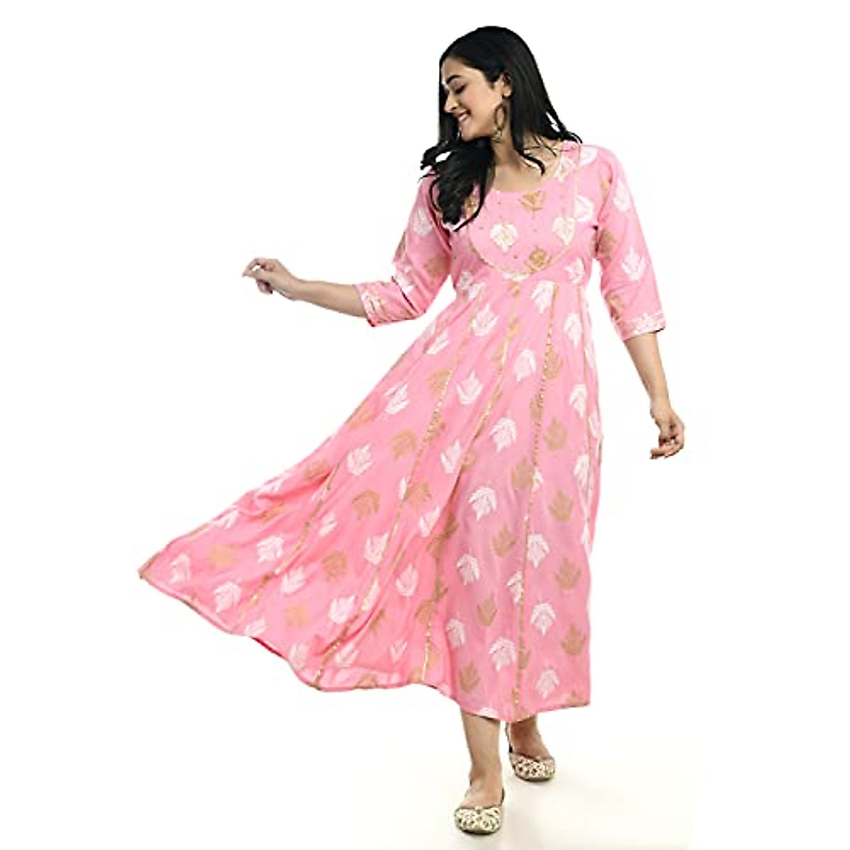 AnjuShree Choice Women Indian Party wear Rayon Kurti Pink