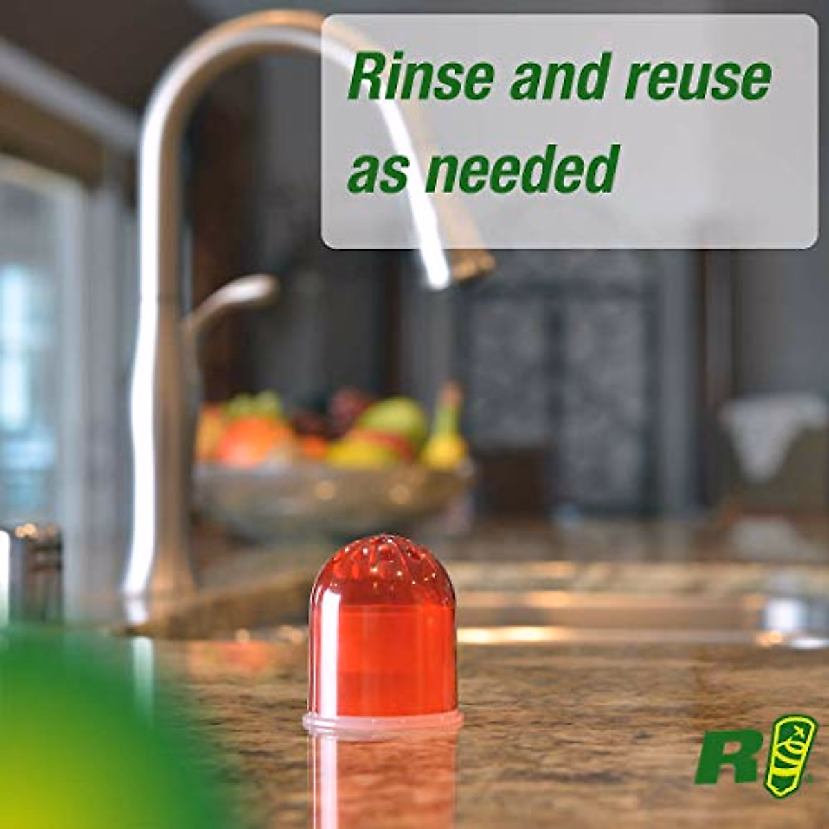 RESCUE! Fruit Fly Trap – Reusable, Includes Liquid Bait Attractant - 3 Pack (3 Traps)