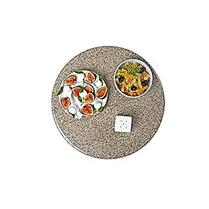 Cappuccino, Gloss, 16", Cultured Granite, Crater, Lazy Susan, Turntable
