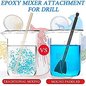 12 Pieces Paint Mixer Drill Attachment,Helix Paint Mixer Resin Drill Mixer Paint Stirrers Drill Attachment for 1 Gallon of Paint Epoxy Resin Silicone Jewelry Casting Molds (Red, Blue, Black, White)