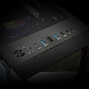 Bgears b-BlackWidow-RGB Black Gaming PC ATX case, Special Ripple effect Front Panel, Tempered Glass side. 2 x USB3.0, 3 x PWM 120mm ARGB Fans, Fan Controller with Remote, Support up to EATX board