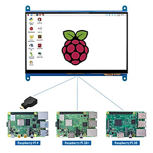 Longruner 7 Inch Capacitive Touch Screen TFT LCD Display HDMI Module 1024 x 600 for Raspberry Pi 3 2 Model B and RPI 1 B+ A BB Black PC Various Systems