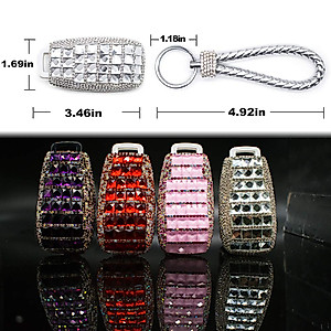 Car Key Case Key Shell Fob Key Cover Key Chain Lady key ring with Bling Diamond crystals For Mercedes-Benz C E S M CLS CLK GLK GL Class 3-button Keyless