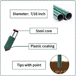 TINGYUAN Garden Stakes 36 Inches Steel Plant Stakes, Pack of 25