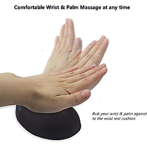 BRILA Ergonomic Memory Foam Mouse Wrist Rest Support Pad Cushion for Computer, Laptop, Office Work, PC Gaming - Massage Holes Design - Wrist Pain Relief (Black Mouse Wrist Rest)