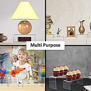 Acrylicum Acrylic Display Riser 6 units (8",8.5",9") 4mm Thickness, with wiping Cloth – Lightweight & Transparent in Different Sizes- Ideal for Trophies, Showpieces, Cupcake Holder & Candy Bar